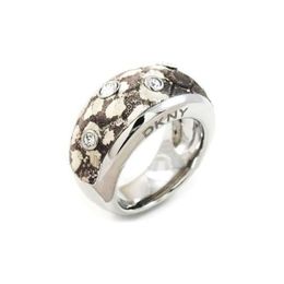 DKNY Ring in Silber/Schwarz | Gr.: 52