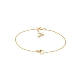 Elli Armband 925 Sterling Silber Herz in Gold | Gr.: 18 cm