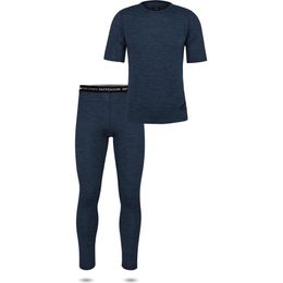 Normani Outdoor Sports Herren Merino-Set T-Shirt und Unterhose in Navy | Gr.: S