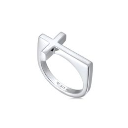 Kuzzoi Ring 925 Sterling Silber Kreuz in Silber | Gr.: 62