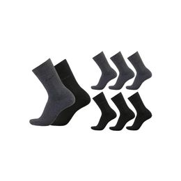 Bugatti 6er Pack halbhohe Businesssocken in black/anthra | Gr.: 39-42