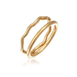Elli Ring 925 Sterling Silber in Gold | Gr.: 56