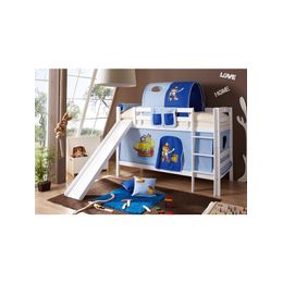 Ticaa Etagenbett mit Rutsche Lupo in Weiß | Gr.: onesize