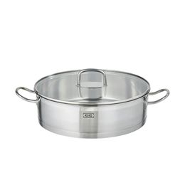 KHG Servierpfanne LUNA ¦ silber ¦ Edelstahl ¦ Maße (cm): H: 8 Ø: 28 » Höffner