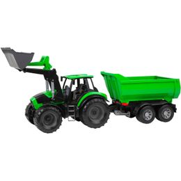 LENA Kinder Spielzeug-Traktor "WORXX Traktor Deutz-Fahr Agrotron 7250 TTV mit Anhänger", bunt, Kunststoff, Spielzeugfahrzeuge, Made in Europe
