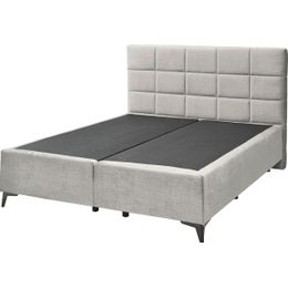 Boxspringbett, B:183cm L:210cm, silber, ED EXCITING DESIGN, 100% Polyester, Komplettbetten, "Navarra", wahlweise mit Matratze