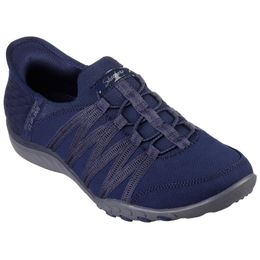 Skechers Damen Slip-On Sneaker "BREATHE-EASY-ROLL-WITH-ME", Gr. 35, blau, Textil, Schuhe, Freizeitschuh f&uuml;r Maschinenw&auml;sche geeignet
