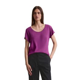 Marc O'Polo MARC O'POLO Damen T-Shirt "aus Viskose-Organic-Cotton-Mix"fresh berry, Basic, Gr. S, unifarben, Obermaterial: 50% Baumwolle, 50% Viskose, Shirts
