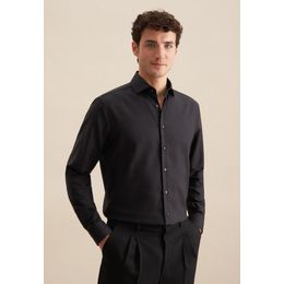 Seidensticker Herren Businesshemd "Schwarze Rose", grau, Gr. 42, Strukturmuster, gemustert, 100% Baumwolle, Hemden, Regular 1/1 Kentkragen Struktur