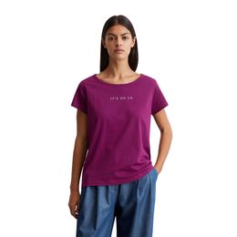 Marc O'Polo T-Shirt MARC O'POLO "aus leichtem Single Jersey", Damen, Gr. M, fresh berry, Obermaterial: 100% Baumwolle, unifarben, Basic, regular fit, U-Boot-Ausschnitt, Shirts