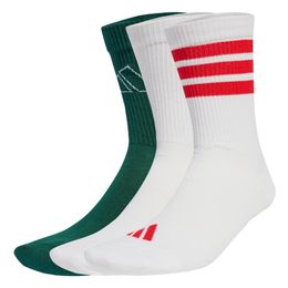adidas Sportswear Sportsocken 'Logo 3 Pairs' Herren Größe 28/30 dunkelgrün / rot / weiß