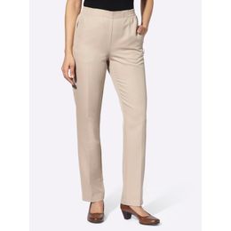 WITT Damen Stoffhose in Schlupfform, beige + beige-dunkeltaupe-gestreift, Gr&ouml;&szlig;e 22