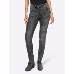 Heine Witt Damen Röhrenjeans mit Push-up-Effekt, grey-denim, Größe 48