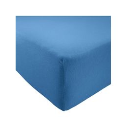 REDBEST Single-Jersey Spannbettlaken Pittsburgh in blau | Gr.: 90x190 cm - 100x200 cm