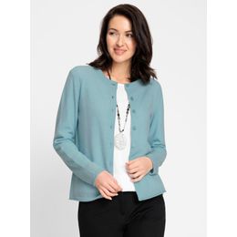 WITT Damen Feinstrickjacke mit Kaschmir, aqua-meliert, Gr&ouml;&szlig;e 36/38
