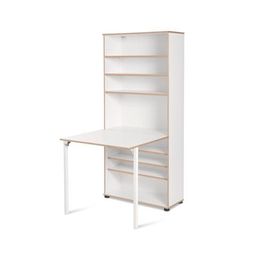 Tchibo - Regal mit Klapptisch - 82,2x34,1x179,4cm - braun - Holz / Buchenholz