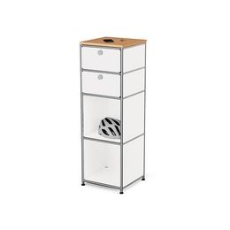 Tchibo - Schmale Kommode Metall »Cn3« mit Holzplatte und 2 Schubladen - chrom