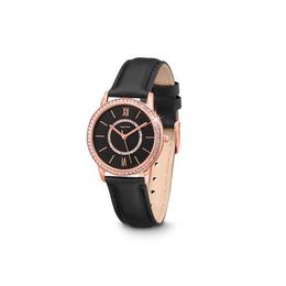 Tchibo - Damenuhr mit Lederarmband - schwarz
