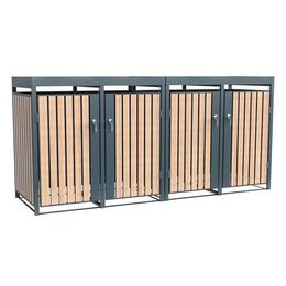 Tchibo - Mülltonnenbox mit Blumenkasten - 264x84x125cm - anthrazit - Stahl