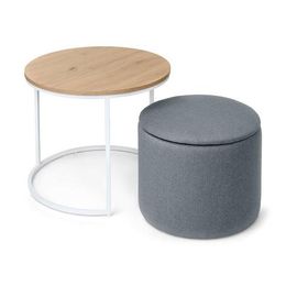 Tchibo - Beistelltisch und Pouf - braun