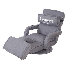 Roba Minecraft Loungesessel mit Beinen und Armlehne - 62x60x80cm - grau - Holz / Polyester / Schaumstoff