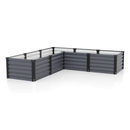 Vitavia Hochbeet 401 mit erhöhter Arbeitsfäche - 185x185x40cm - schwarz - Aluminium