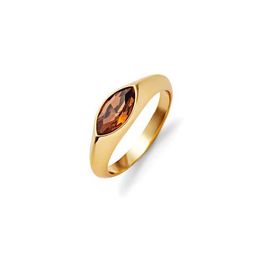 Tchibo - Ring mit Navette-Kristall - Damen - Gr. 18 - gelb