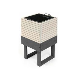 Tchibo - Pflanztopf mit Gestell - 33x33x54cm - hellgrau - Holz / Kunststoff