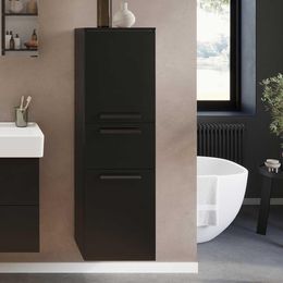 Pharao24.de Midischrank Badmidischrank in Schwarz 130 cm hoch