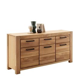 Pharao24.de Kommode Sideboard aus Wildeiche Massivholz mit Metallgriffen