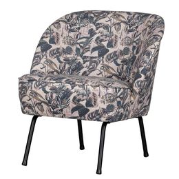 Pharao24.de Retro Lounge Sessel mit Blätter Muster mehrfarbig