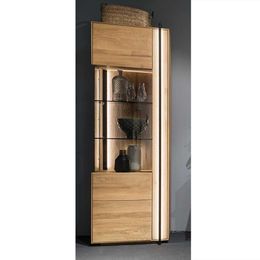 Pharao24.de Wohnzimmer Vitrinenschrank in Asteichefarben 1 Tür mit Soft Close