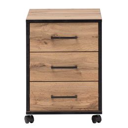 Pharao24.de Schreibtischrollcontainer mit drei Schubladen 57 cm hoch