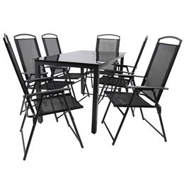 Pharao24.de Gartenmöbelset Gartensitzgruppe - 7-teilig 6 Stühle (siebenteilig)