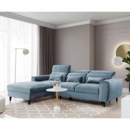 Pharao24.de Ecksofa Sofa mit Schlaffunktion und Bettkasten