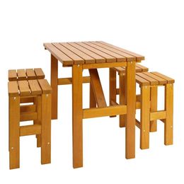 Pharao24.de Gartenmöbel Set Kiefer im Landhausstil vier Sitzplätzen (fünfteilig)