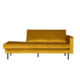 Pharao24.de Design Recamiere in Gelb Samtbezug Retro Look