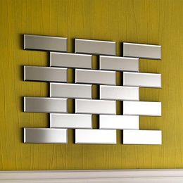 Pharao24.de Design Wandspiegel in Ziegel Optik 100 cm breit