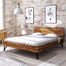 Pharao24.de Holzbett aus Wildeiche Massivholz Loft Design