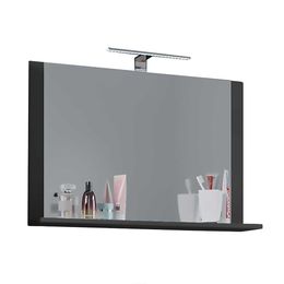 Pharao24.de Badspiegel Anthrazit in modernem Design mit Ablage