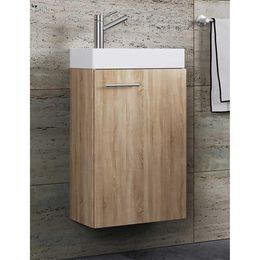 Pharao24.de Gäste WC Waschschrank mit einem Einlasswaschbecken Drehtür