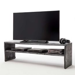 Pharao24.de Fernseher Tisch in Grau Akazie Massivholz