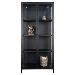 Pharao24.de Wohnzimmervitrine in Schwarz 80 cm breit