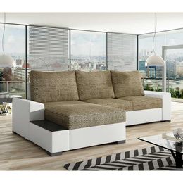 Pharao24.de Ecksofa Sofa in Weiß und Beige