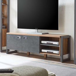 Pharao24.de TV Tisch in Eiche dunkel Schiefer Grau