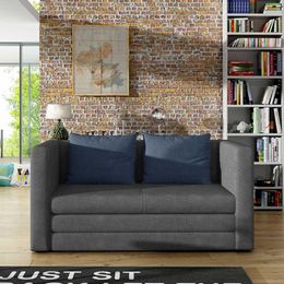 Pharao24.de Schlafsofa Zweisitzer in modernem Design aus Webstoff
