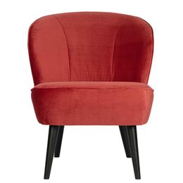 Pharao24.de Cocktailsessel in Rot Samt Retrostil