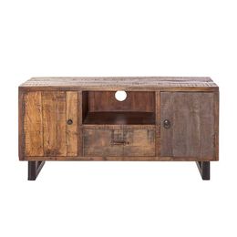 Pharao24.de Fernsehunterschrank aus Mangobaum Massivholz sandgestrahlt