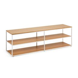 Pharao24.de Unterschrank Fernseher in Eichefarben & Weiss Skandi Design