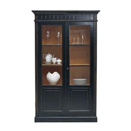 Pharao24.de Vitrine in Schwarz Fichte Massivholz